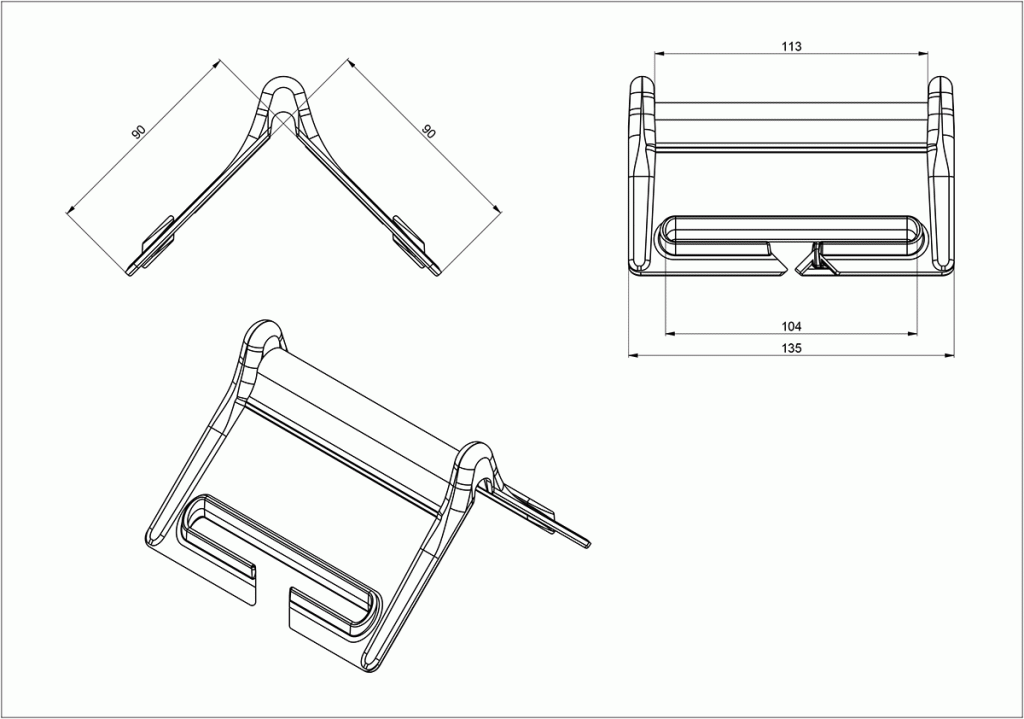 Angolari in plastica per cinghie fermacarico